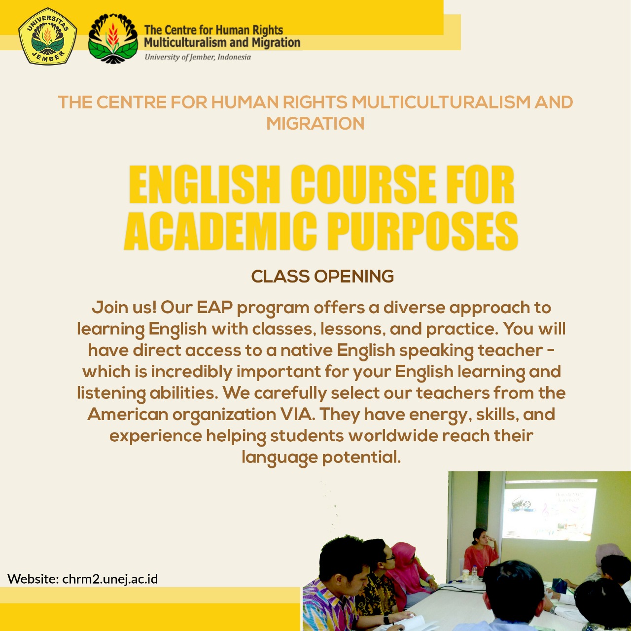 English for Academic Purposes – CHRM2